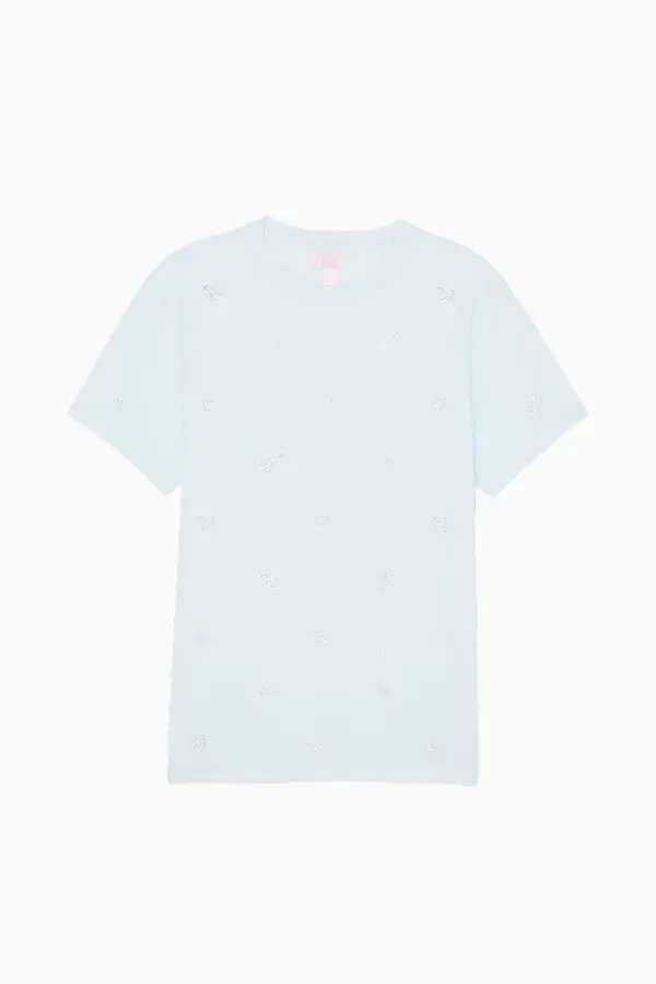 LoveShackFancy X Campus Cotton Tee With Embellishments