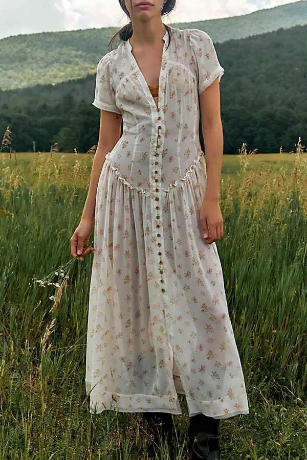 Free People Falling Petals Maxi Dress