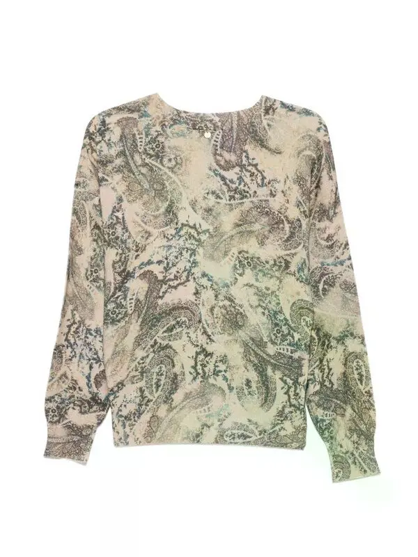 Liu Jo Paisley Print V-neck Sweater