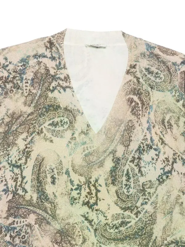 Liu Jo Paisley Print V-neck Sweater