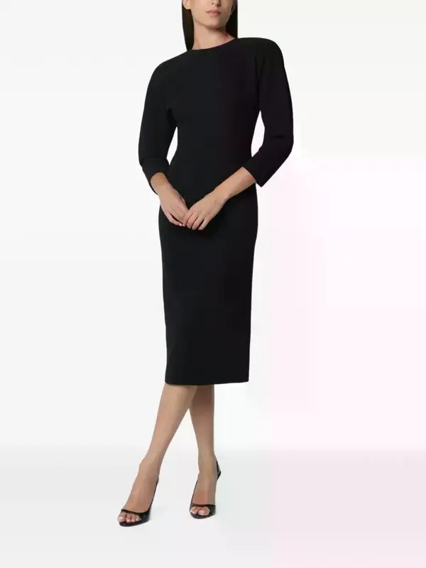 Andamane Rounded-shoulder Midi Dress