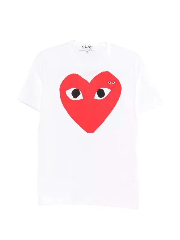 Play Comme Des Garcon Heart-print Logo-patch T-shirt