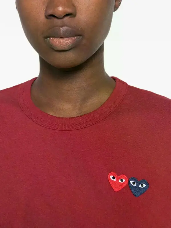 Play Comme Des Garcon Crewneck T-shirt With Heart Patch