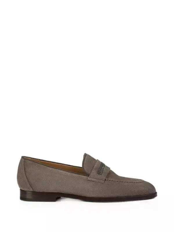 DOUCAL'S Micro-stud Suede Loafers