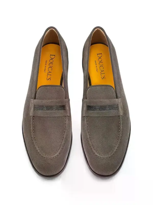 DOUCAL'S Micro-stud Suede Loafers