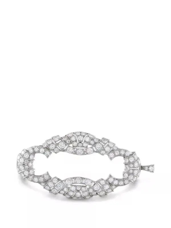 LB EXCLUSIVE Diamond Plaque Brooch - Silver
