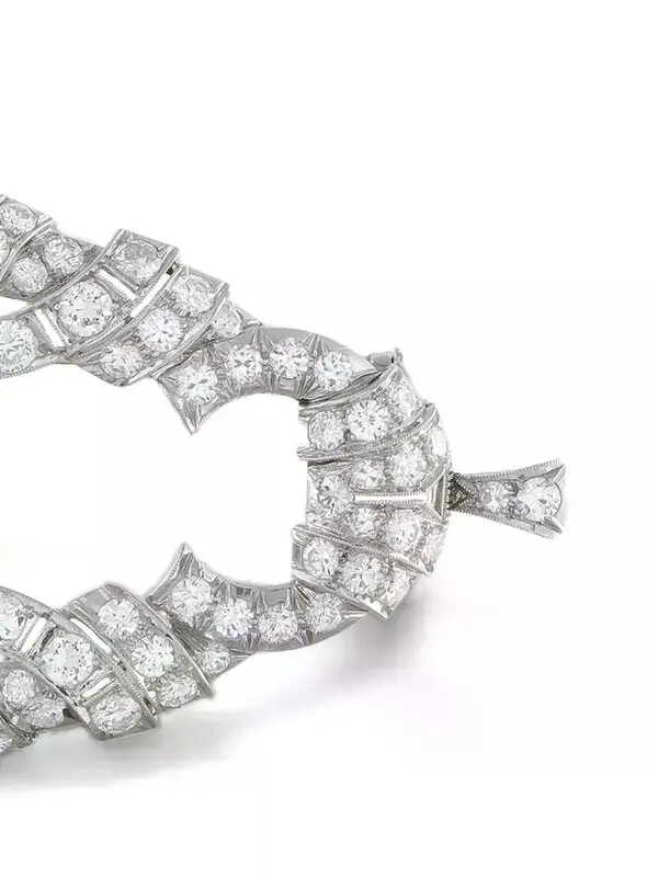 LB EXCLUSIVE 18k White Gold Diamond Plaque Brooch - Silver