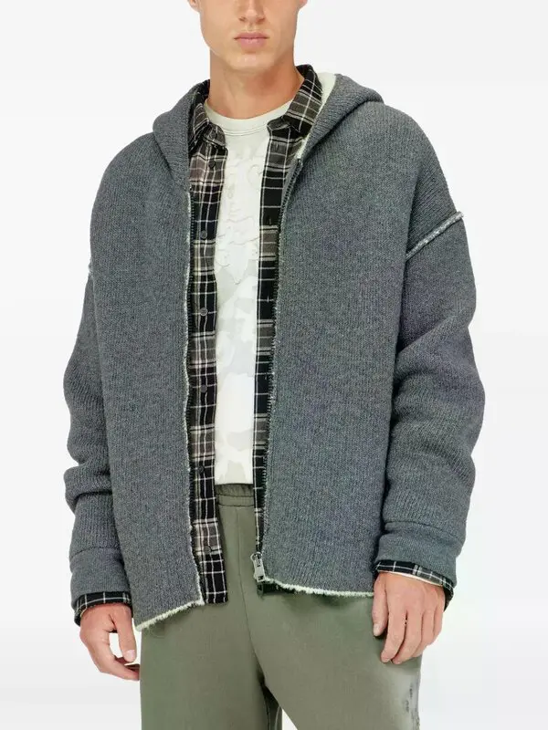 DIESEL® Zip-up Hoodie In Dual-texture Knit