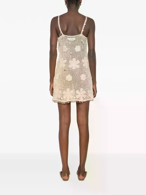ASTA RESORT Delilah Hand-crochet Mini Dress - Neutrals