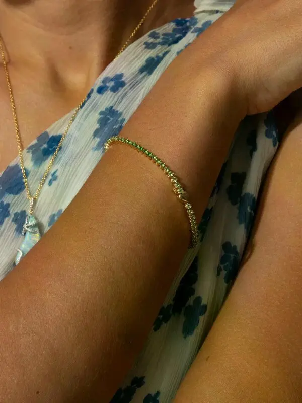 LISA NIK Tsavorite Graduated Bracelet In 18k Yellow