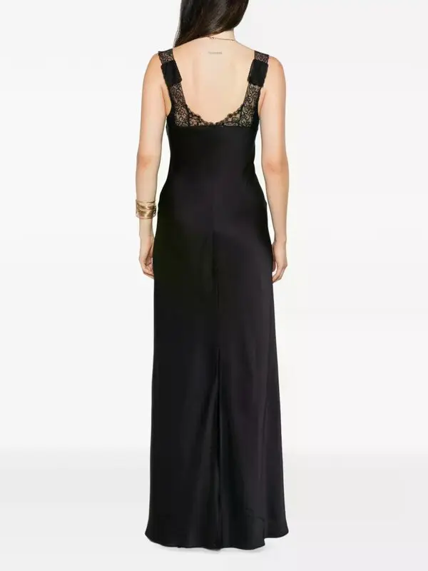 FORTE_FORTE Lace-trimmed Satin Maxi Dress
