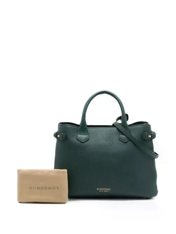 Burberry 2000-2017 Medium Leather And House Check Banner Satchel