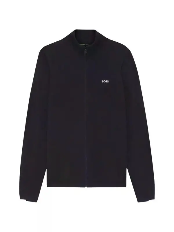 BOSS Knitted Cotton Zip-neck Cardigan
