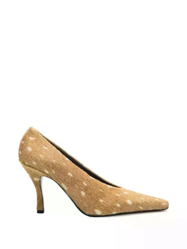 Loulou De Saison Masha Pony-effect Leather Pumps - Brown