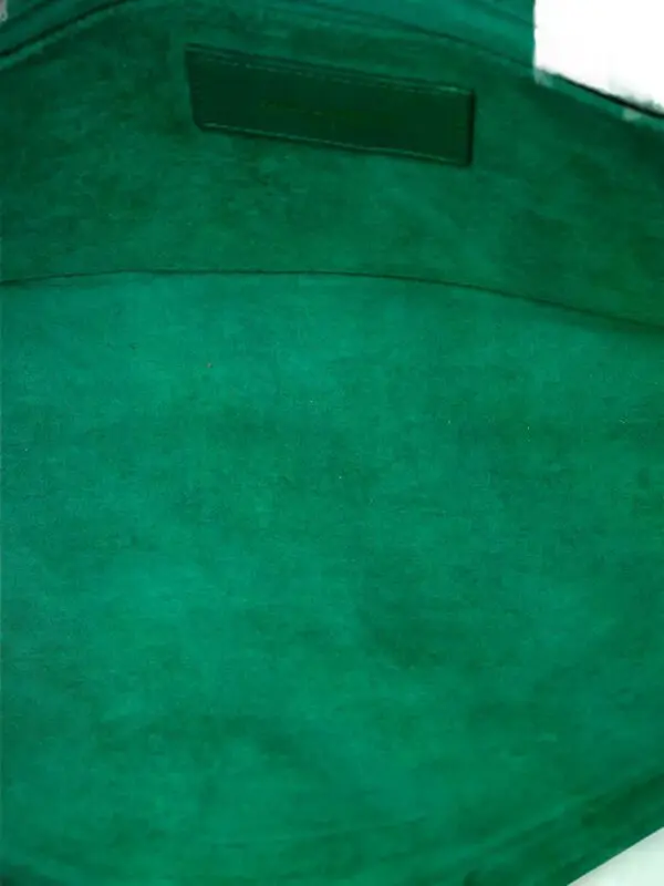Saint Laurent Leather Chyc Ligne Clutch Bag - Green