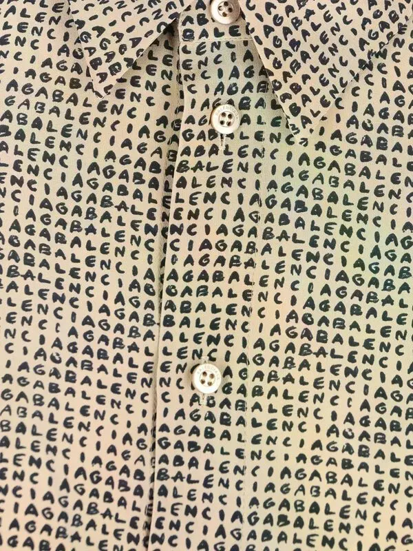 Balenciaga Monogram Shirt In Beige/black