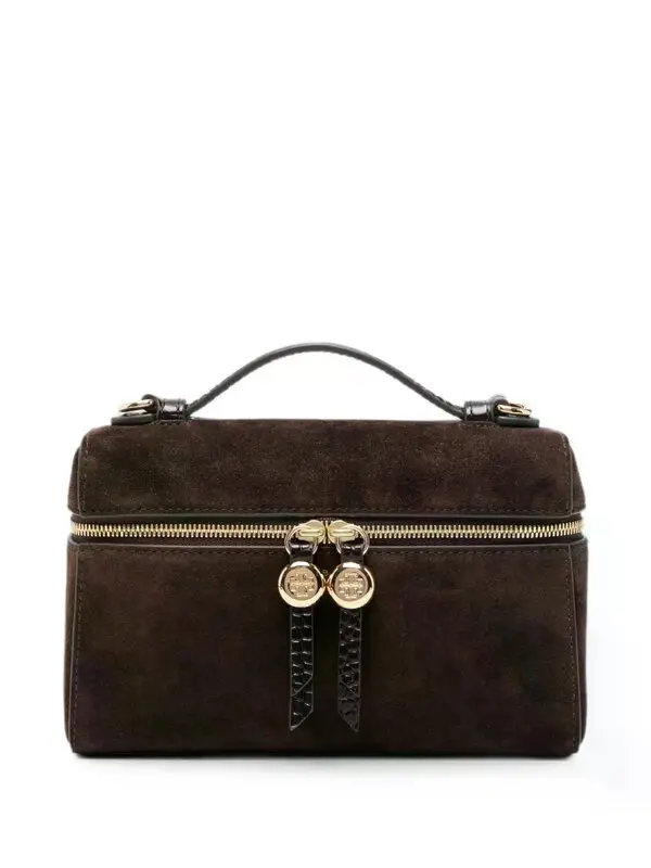 Tory Burch Romy Logo-plaque Suede Tote Bag