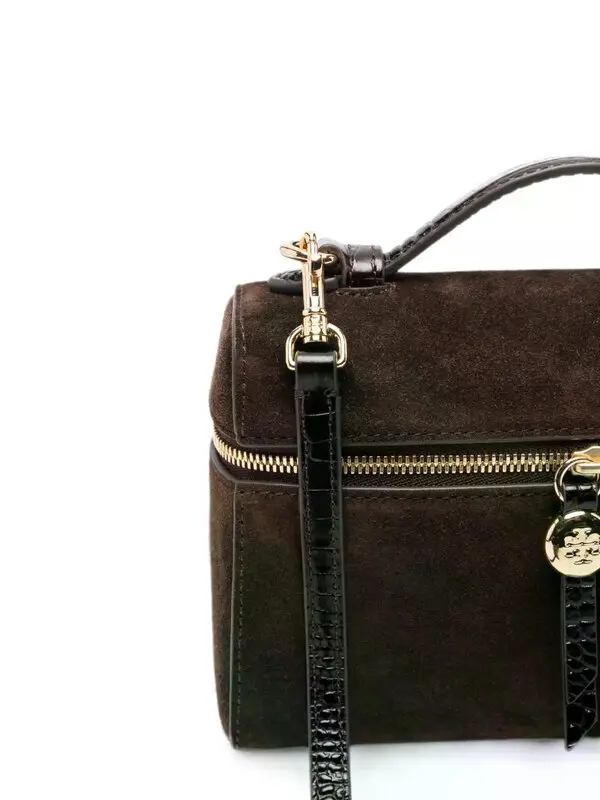 Tory Burch Romy Logo-plaque Suede Tote Bag