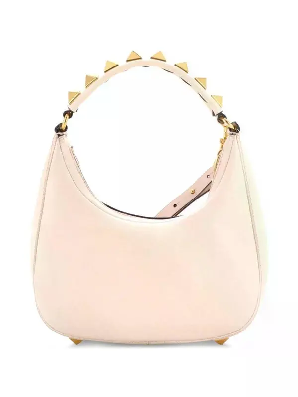 Valentino Garavani Stud Sign Leather Hobo Bag - Neutrals
