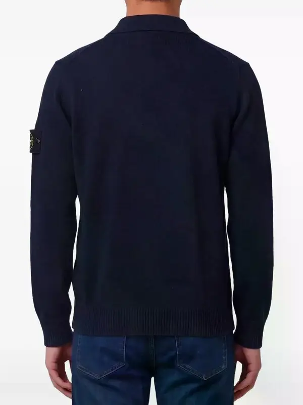 Stone Island Logo-patch Virgin Wool Polo Shirt