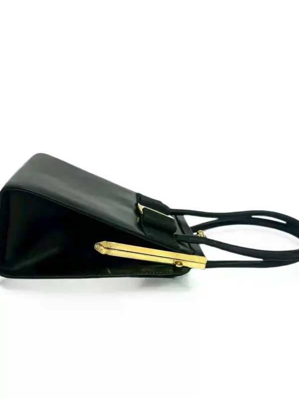FERRAGAMO 20th Century Leather Vara Kiss Lock Satchel