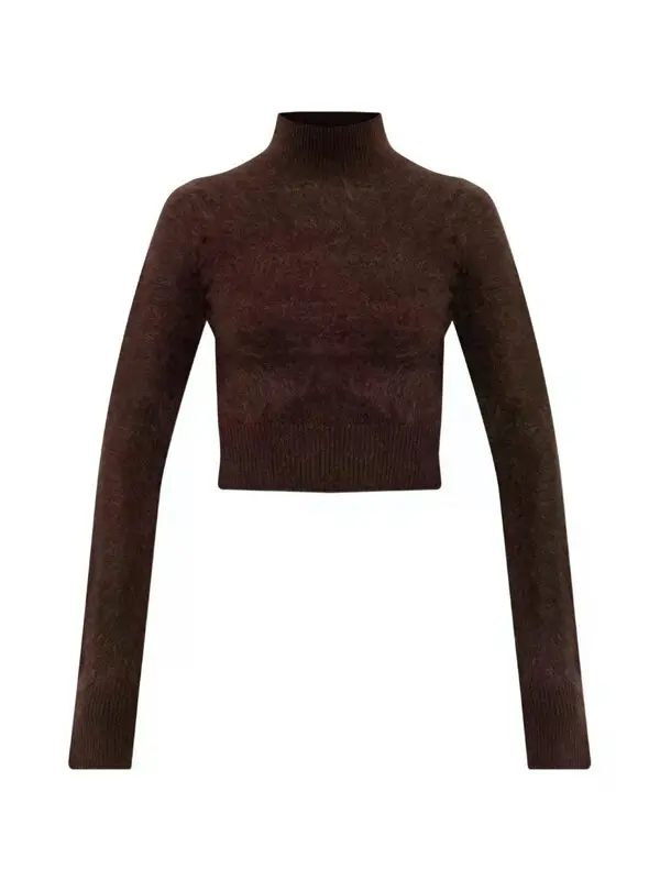 Sportmax Agio Cropped Cashmere Sweater - Brown