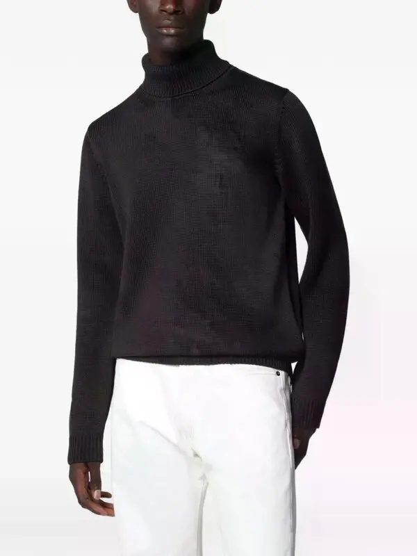 ROBERTO COLLINA Ribbed-knit Roll-neck Sweater