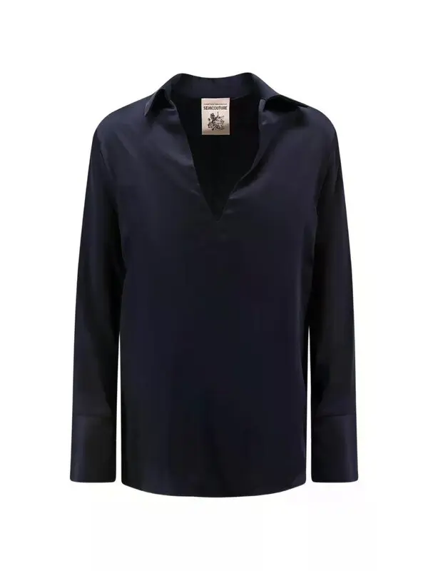 SEMICOUTURE Satin V-neck Shirt