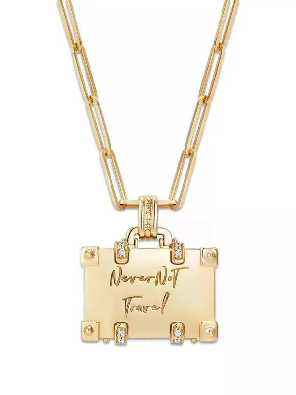 NEVERNOT 14k Yellow Multi-stone Suitcase Pendant Necklace