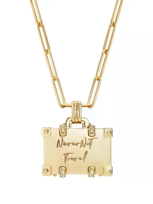 NEVERNOT 14k Yellow Multi-stone Suitcase Pendant Necklace
