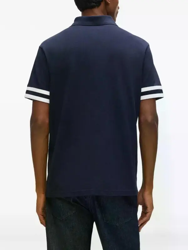 Karl Lagerfeld Ikon Striped-sleeve Cotton Polo Shirt