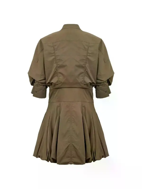 Simkhai Effie Pleat-detail Shirt Dress - Brown