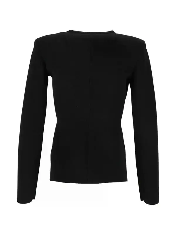 Elisabetta Franchi Cardigan In Knit Fabric With Zip Closure - Black