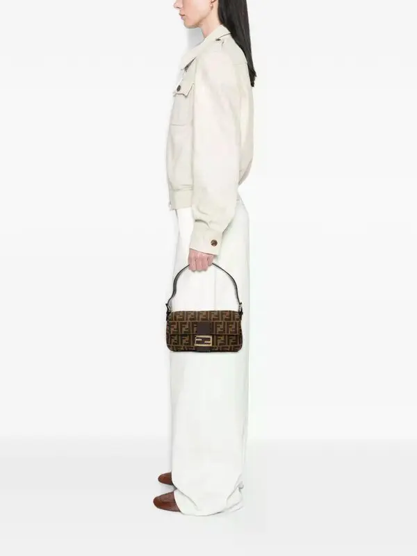 Fendi 20th Century Zucca Canvas Baguette Shoulder Bag