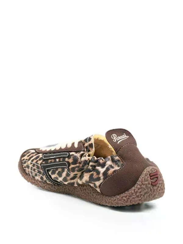 PURAAI Leopard Print Lace-up Sneakers