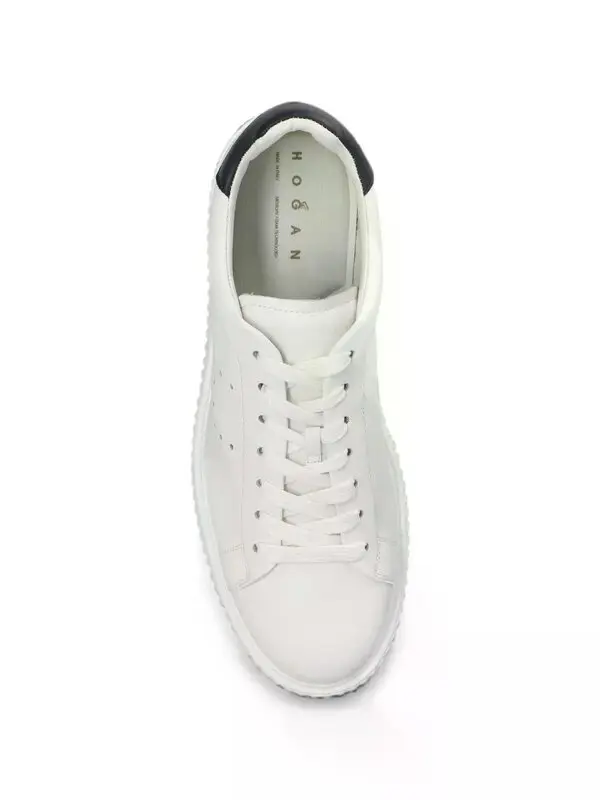 Hogan Perforated Detail Leather Sneakers - White
