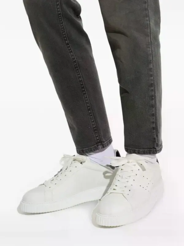 Hogan Perforated Detail Leather Sneakers - White