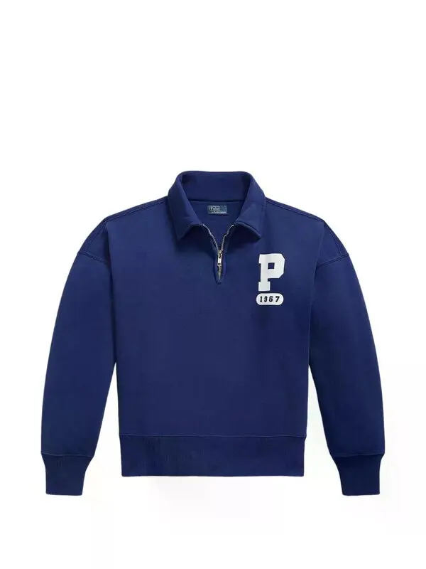 Polo Ralph Lauren Logo-patch Quarter-zip Sweatshirt - Blue