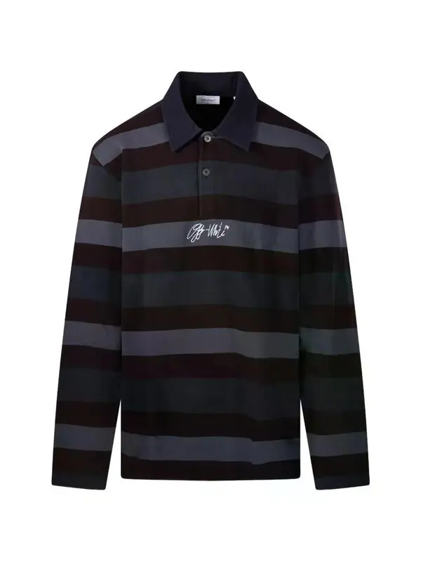 Off-White Striped Logo-embroidered Sweater - Black