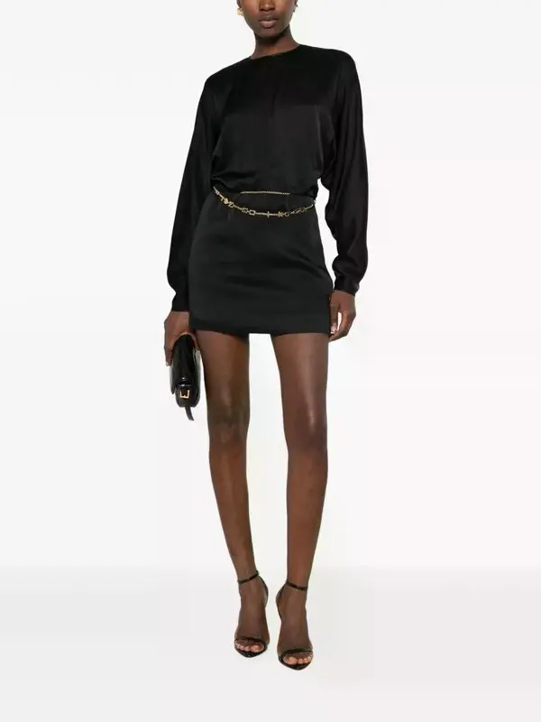 Saint Laurent Chain-link Open-back Mini Dress - Black