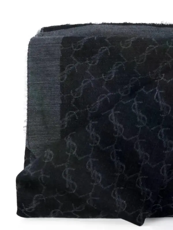 Saint Laurent Cassandre Scarf In Cashmere And Silk Jacquard