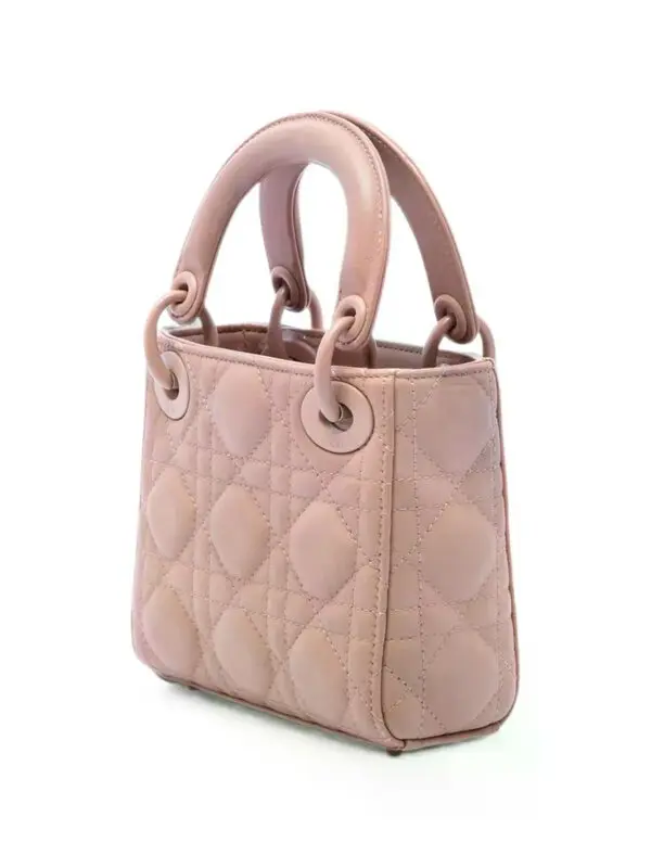 Dior 2019 Micro Ultra Matte Calfskin Cannage Lady Satchel - Pink