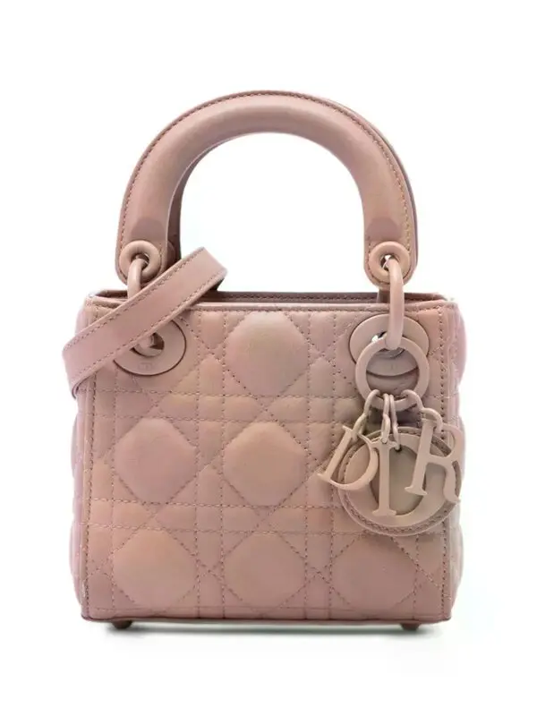 Dior Micro Ultra Matte Calfskin Cannage Lady Satchel - Pink