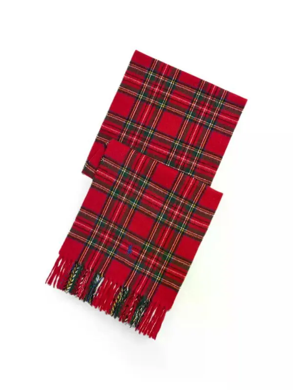 Polo Ralph Lauren Plaid Cashmere Scarf - Red