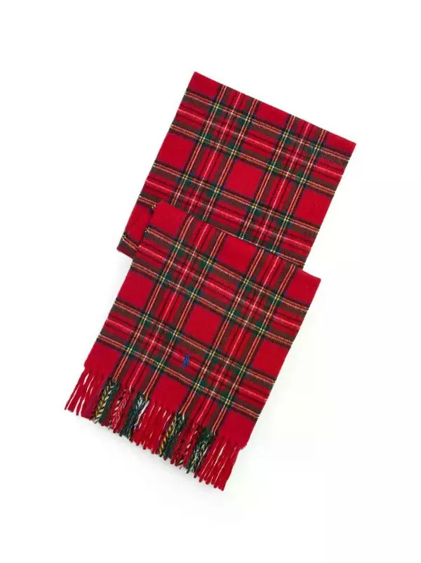 Polo Ralph Lauren Plaid Cashmere Scarf - Red