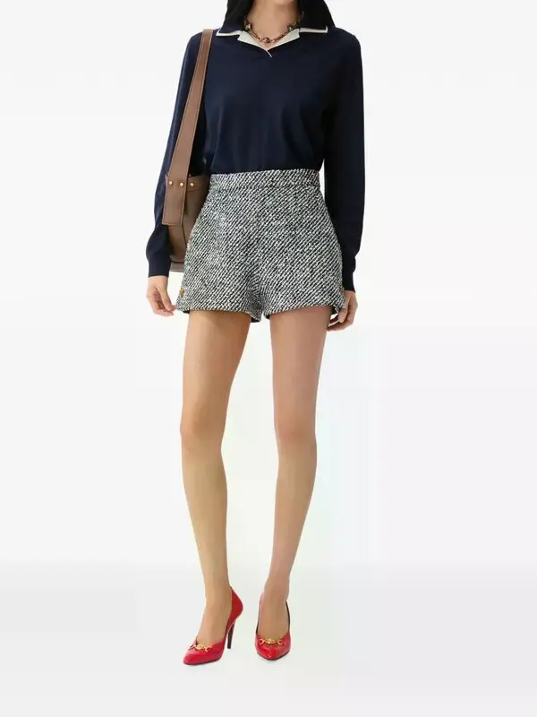 Versace Wool Bouclé Shorts - Black
