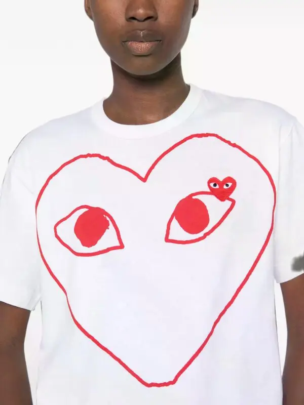 Play Comme Des Garcon Heart-print T-shirt