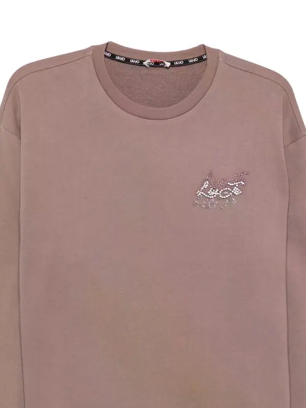 Liu Jo Rhinestone Embellished Drop Shoulder Sweatshirt
