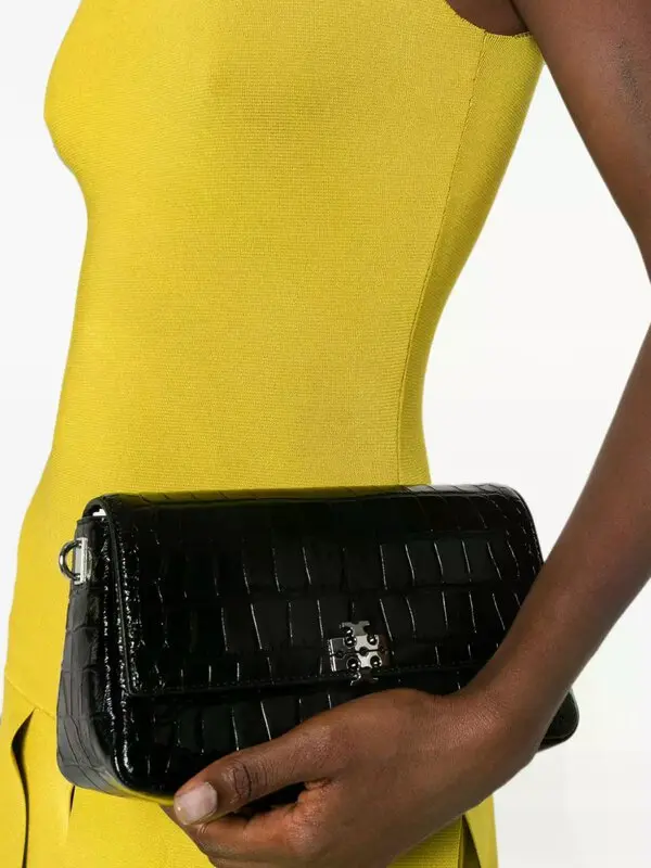 Tory Burch Charlie Croc-embossed Shoulder Bag