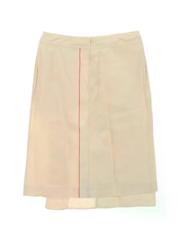 JIL SANDER Ivory Linen Wrap Skirt With Asymmetrical Hem